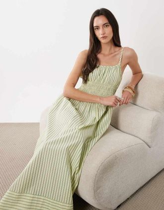 Boss Orange by Hugo Boss Diplyn - Midikleid in Hellgr&uuml;n mit Raffung