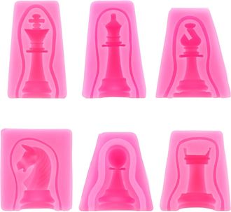 NUOBESTY 6 St&uuml;ck Silikon Schach Fondantform f&uuml;r Kuchen Cupcake und S&uuml;&szlig;igkeiten Dekoration Umweltfreundlich und Vielseitig f&uuml;r Backwerkzeuge