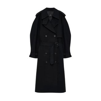 Anine Bing Femme, Manteaux, Noir, Taille: 38 FR Gabardine Pascale Maxi