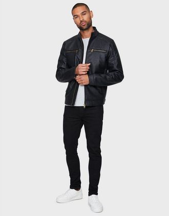 Threadbare Lederjacke Brewster in modernem Design