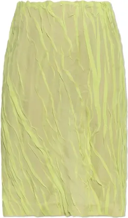 Versace Femme, Jupes, Vert, Taille: 38 FR Jupe Crayon Drap&eacute;e en Mousseline de Soie