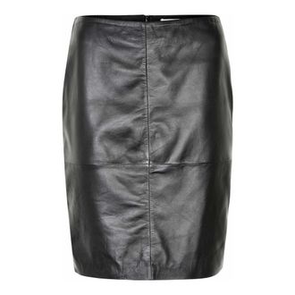 Soaked In Luxury Schwarzer Lederrock Schmale Silhouette - - Skirts - Damen - Schwarzk - XL