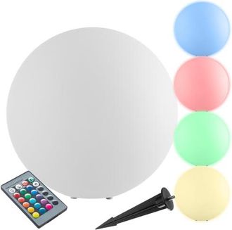 TecTake TecTake Lampe globe LED multicolore avec telecommande 16 couleurs Veilleuse Lampe jardin Taille S (&Oslash; 30 x 30 cm) Luminaire exterieur &Eacute;clairage ext&eacute;rie