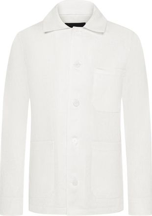 HUGO BOSS Leichtes Leinen-Overshirt mit aufgesetzten Taschen in