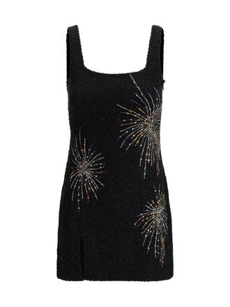 Staud Womens Dress Sable Firework Black Nylon