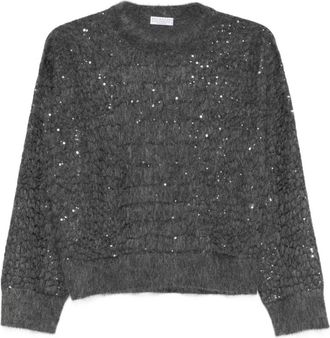 Brunello Cucinelli Femme, Pulls, Gris, Taille: 38 FR Girocollo M/L