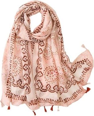 Generic &Eacute;charpe ch&acirc;le en viscose florale 180 cm pour hijab musulman, grande taille, bandeau tendance pour femme, quatre saisons, Couleur 15, taille unique