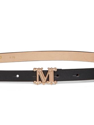 Max Mara Womens Belt Mgraziata Grey Calf Leather Polyamide