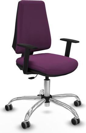 Piqueras y Crespo Elche B&uuml;rostuhl, verstellbare R&uuml;ckenlehne, mit 1D-Armlehnen, ausgestattet mit Permanentkontakt und Schneideschaum, 65 mm Rollen, Parkett, Violett