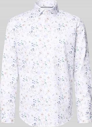 Christian Berg Regular Fit Business-Hemd mit floralem Muster und Haifischkragen
