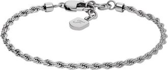 Fossil Edelstahlarmband für Herren mit Karabiner oder Faltschließe, Kühles Silber
