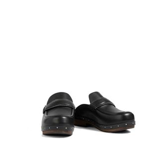 Brunello Cucinelli Womens Black Leather Mules