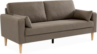 Sweeek Sweeek - Canapé Bjorn - 3 places droit pieds bois. canapé scandinave Polyester Marron