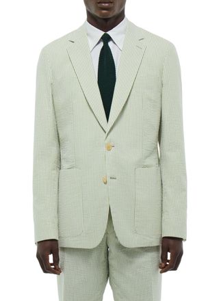 Fursac Veste droite en seersucker &agrave; rayures - Taille 46 - Homme