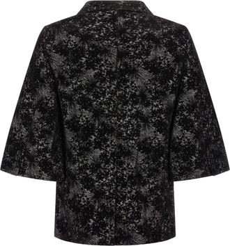 Comme Des Gar&ccedil;ons Jacquard Flared-Sleeve Blazer - Black