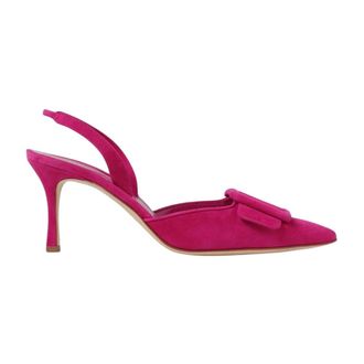 Manolo Blahnik Femme, Chaussures, Violet, Taille: 35 EU Escarpins ouverts en daim