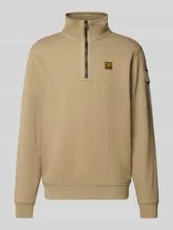 PME Legend Regular Fit Sweatshirt Baumwoll-Mix mit Troyer-Kragen