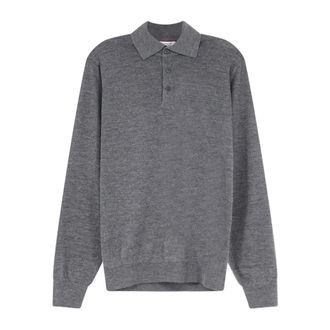 Brunello Cucinelli Kaschmir-Seiden-Polo - - Knitwear - Herren - Grau - M