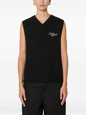 Carhartt Work in Progress cable-knit V-neck vest - Schwarz