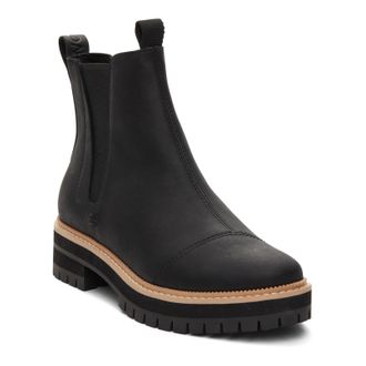 Toms Damen Bootsschuh, Water Resistant Black Leather, 41 EU