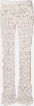 Alanui Pantalon évasé Lagoon Romance en crochet