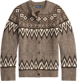 Polo Ralph Lauren cardigan à motif fair isle - Marron