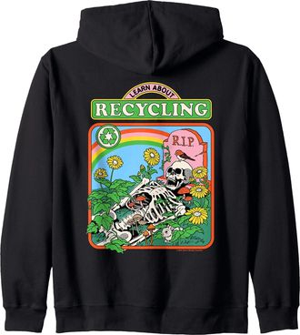 Steven Rhodes Learn About Recycling Sarcastic Retro Funny Adult Humor Kapuzenjacke