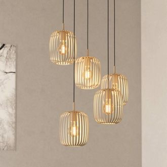 Eglo [NEUWERTIG] Eglo Hängelampe Romazzina Pendelleuchte Hängeleuchte Sandfarben Stahl ø50cm 5flg B-Ware