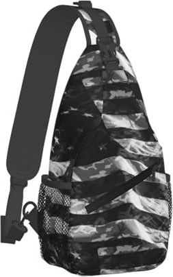 Generic Sacoche Bandouliere Drapeau am&eacute;ricain Casual Sac &agrave; Bandouli&egrave;re Multifonction Sac &agrave; Poitrine pour Voyage Cyclisme Randonn&eacute;e