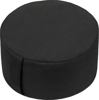 Relaxdays Meditationskissen, Yoga & Achtsamkeit, Bodenkissen, Bezug abnehmbar, HD: 13 x 33 cm, Zafu, Baumwolle, schwarz