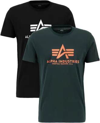 Alpha Industries Rundhalsshirt Basic T 2 Pack (Set, 2-tlg)