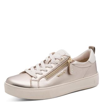 Tamaris Comfort Damen Sneaker flach mit Rei&szlig;verschluss Freizeit, Gold (Lt Gold), 36 EU