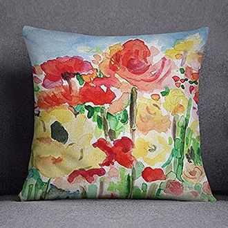 Bonamaison Le Jardin du Lin Kissenhüllen, Cotton, Mehrfarbig, 45x45