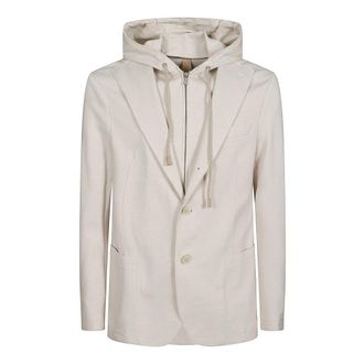 Eleventy Kapuzenjacke mit Kn&ouml;pfen - - Jackets - Herren - Beige - XL