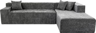 Habitat et Jardin Ecksofa aus Strukturstoff Tessaro - 4-Sitzer - Grau