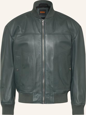 HUGO BOSS Lederblouson Jokans gruen