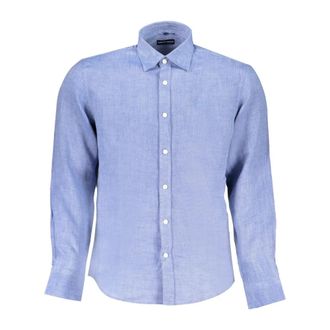 North Sails Blaues Hemd mit Langen &Auml;rmeln und Italienischem Kragen - - Shirts - Herren - Blau - XL
