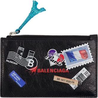 Balenciaga Unisex Cash Long Card Holder - Balenciaga Leather Multicolor Lambskin Accessories Card-Holder