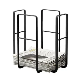 Yamazaki Tableware Yamazaki 6472 TOWER Zeitungsst&auml;nder, schwarz, Stahl, minimalistisch, 35 x 28 x 35 cm