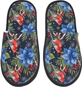Generic Confortable Pantoufles Femmes Fleur cardinale de No&euml;l Chausson Maison Respirant Chaussons en Feutre pour Adulte Maison Hiver M