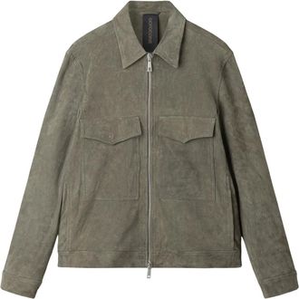 Giorgio Brato Homme, Vestes, Vert, Taille: XL New Flight Veste en Cuir dAgneau