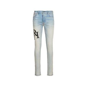 Amiri Flave -hergestellte schlanke Jeans in Logos - Blau