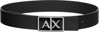 A|X Armani Exchange Femme, Accessoires, Noir, Taille: 90 CM Ceinture en cuir r&eacute;versible