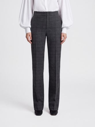 Moschino Pantalon slim en pure laine vierge &agrave; motif check