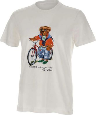 Polo Ralph Lauren Homme, Tops, Blanc, Taille: XL Classic Fit Polo Bear Jersey T-Shirt