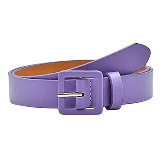 Generic Ceinture Femme - Ceinture Femme en Simili Cuir &Eacute;l&eacute;gante avec Bouton Carr&eacute; D&eacute;coratif pour Tenue Jean et V&ecirc;tements Mode Accessoire Polyvalent