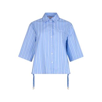 Liu Jo Femme, Blouses et Chemises, Bleu, Taille: 36 FR Chemise &agrave; manches courtes