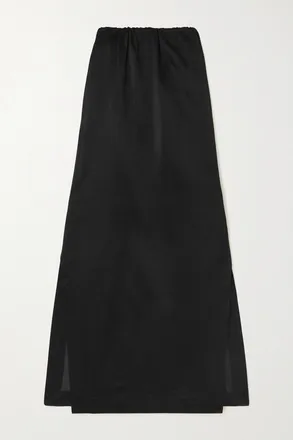 SA SU PHI + Net Sustain Gilda Maxirock Aus Duchesse-seidensatin Mit Raffungen - Schwarz
