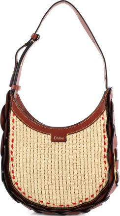 Chlo&eacute; Darryl Raffia and Leather Small hobo bag - Braun