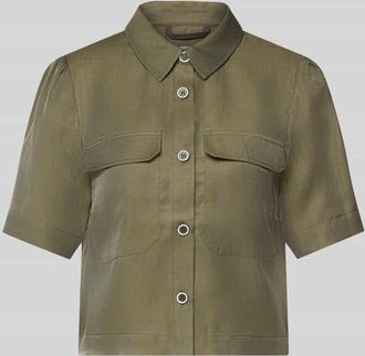 More & More Regular Fit Bluse aus Lyocell-Mix mit Brusttaschen
